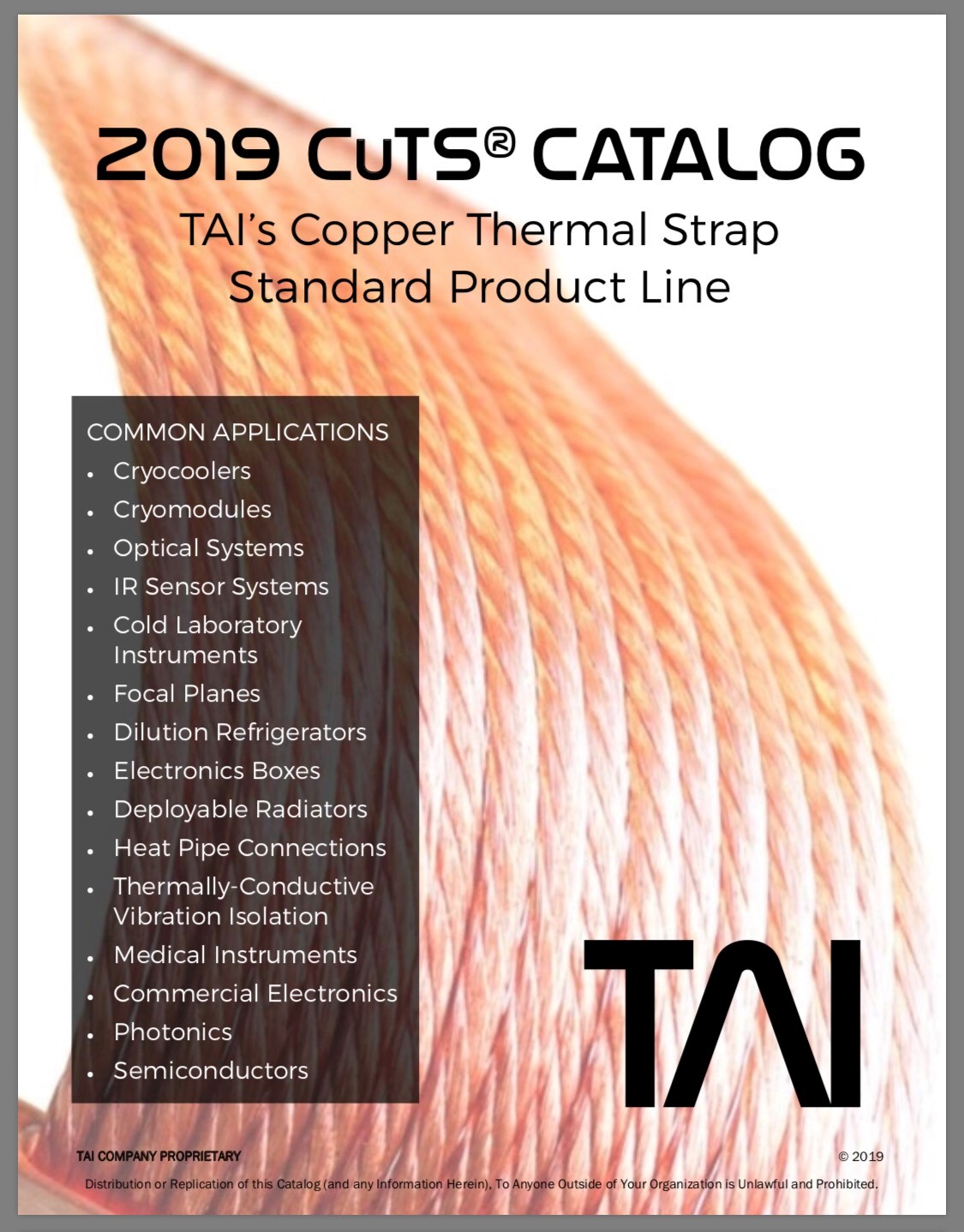 TAI Publishes the 2019 CuTS Catalog - Get Your Copy Now!